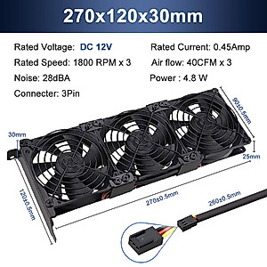Wathai GPU Cooler Fan 90mm 92mm x 2 Brushless Cooling Fans for VGA Graphic Card Video Card Pcl Slot