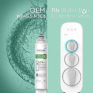 Waterdrop WD-G3-CB Filter, Replacement for WD-G3-W, WD-G3P600 and WD-G3P800-W Reverse Osmosis System, 1-year Lifetime