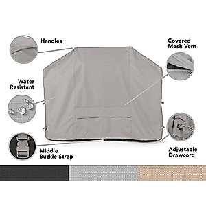 Covermates Grill Cover - Heavy-Duty Polyester, Weather Resistant, Drawcord Hem, Grill and Heating-Ripstop Grey