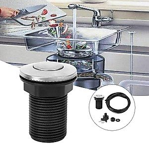 Air Activated Push Switch Button Garbage Disposal Bathtub Hose Kit Stainless Steel