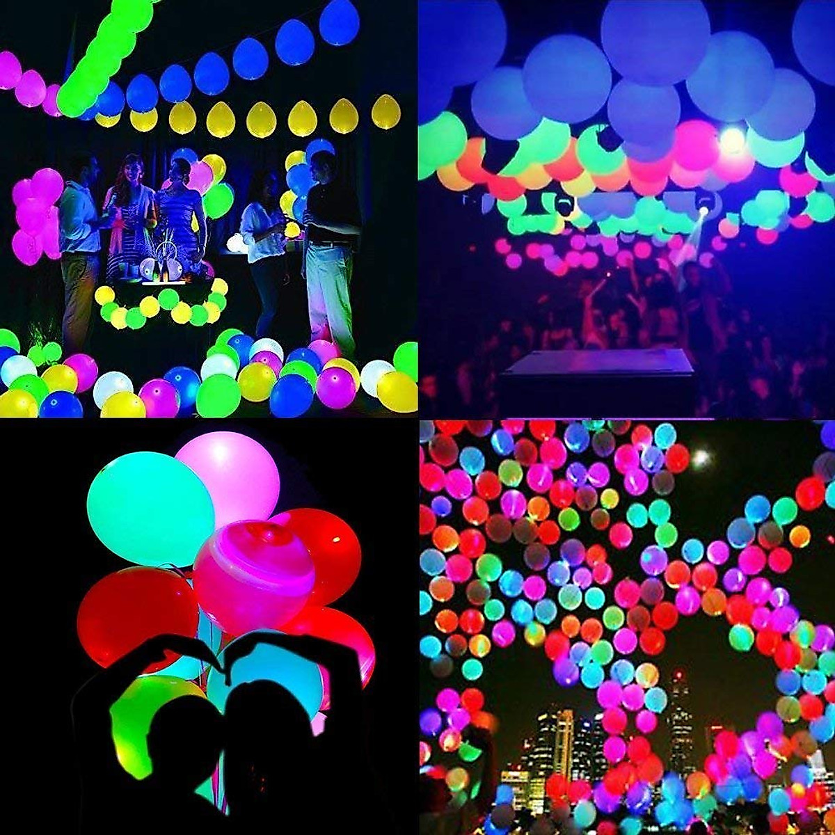 40 Pack LED Light Up Balloons, Mixed-Colors Flashing Party Lights Lasts 12-24 Hours, Glow in the dark For Parties, Birthdays Wedding Decorations And Halloween Christmas Festival,Fillable with Helium