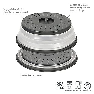 Panasonic Microwave Oven NN-SN966S Stainless Steel Countertop/Built-In with Inverter Technology and Genius Sensor, 2.2 Cubic Foot, 1250W & Tovolo Vented Collapsible Medium Microwave Cover