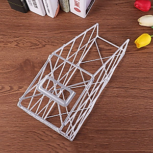 NUOBESTY Bookshelf for Office File Racks for Desktop Magazine File Holder Jewelry Organizer Hanger Desktop Organizer Magazine Stand Desk Accessories Storage Book Shelf White