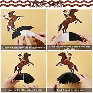 9 Pcs Western Cowboy Honeycomb Centerpieces Wild Western Party Decorations West Cowboy Party Favors for Kids Birthday Party Baby Shower