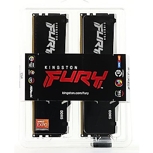 Kingston Fury Beast RGB 32GB (2x16GB) 6000MT/s DDR5 CL36 Desktop Memory Kit of 2 | Infrared Sync Technology | AMD Expo | Plug N Play | KF560C36BBEAK2-32