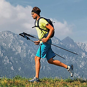 N/H 2pc-Carbon Fiber Collapsible Trekking Pole -Ultralight Hiking or Walking Stick - Strong Lightweight Quick Lock Stick for Men Womem