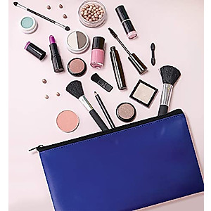 6 Pack, Zippered Security Bank Deposit Bag, by Better Office Products, Leatherette, Cash Bag, Coin Bag, Utility Pouch, Blue, 6 Bags