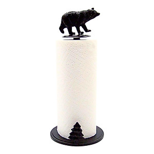 Bear Metal Paper Towel Holder Cabin Lodge Rustic Style