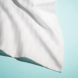 Pereti Italian Queen Sheet Set, 100% Cotton Sheets, Long Staple Satin Sheets Set, 4 Pc Queen Size Bed Sheets Set, Bedding Set, Luxury Hotel Sheets with Deep Pockets - Made in Italy