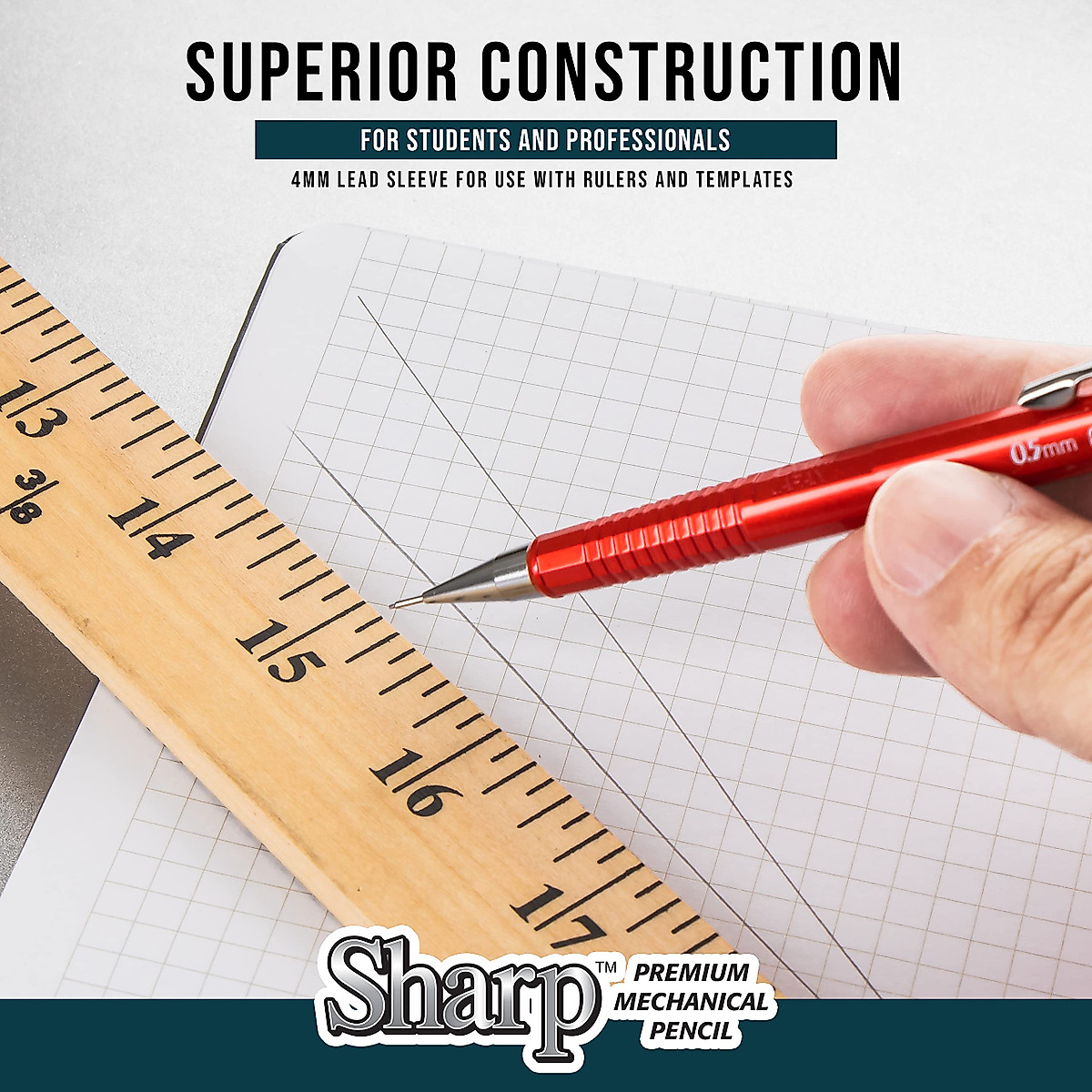 PENTEL Sharp Mechanical Drafting Pencil, 0.9 mm, Yellow Barrel, 2/Pack (P209BP2K6)