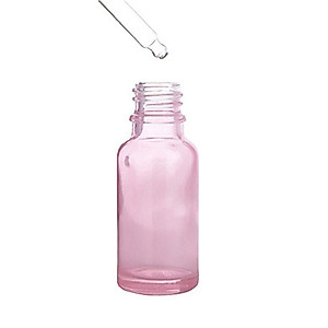 2Pcs Pink Glass Essential Oil Dropper Bottles Containers Empty Round Bottles with Glass Eye Dropper Dispenser for Transfer Storing Oils Perfume Aromatherapy Lotion Cosmetic Sample Liquid (30ML)