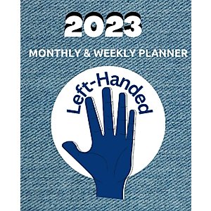 Left Handed 2023 Planner : Organize and Plan your Monthly and Weekly Activities | Calendar with Planning Pages on the Left and Puzzles / Notes on the Right (Hebrew Edition)
