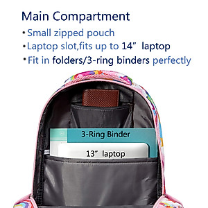 BLUEFAIRY Kids Backpack for Girls Elementary Primary School Bags for Kindergarten Childs Bookbags Lightweight Cute Gifts 17" Mochilas Escolares para Niñas de 6 7 8 9 Rainbow Pink