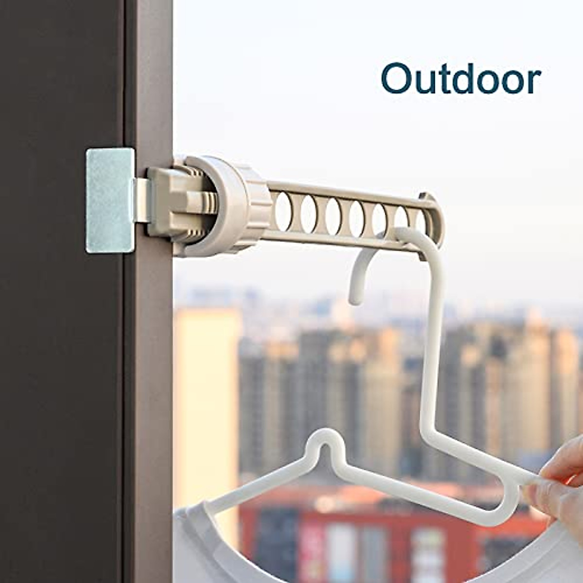 HotMax 8-Hole Clothes Drying Rack Portable Indoor Outdoor Hanging Balcony Window Closet Frame Storage Rack Space Saver