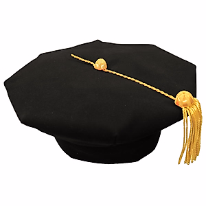 goprety Doctoral Graduation Tam with Bullion Tassel 8 Sided velour
