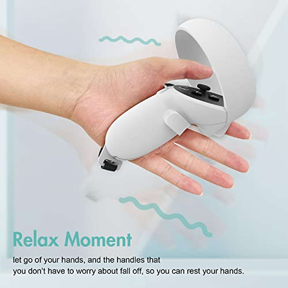 UPOK Alternative Controller Grips for Oculus/Meta Quest 2 - Accessories Battery Door Covers with Premium Adjustable Wrist Knuckle Leather Straps Fit Gym Class Basketball VR