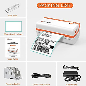 K COMER HD Thermal Shipping Label Printer 300DPI, Direct Thermal 4x6 High-Speed Label Printer, Compatible with Windows and Mac,Supports Multiple Platform Applications