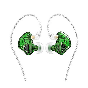 BASN in-Ear Monitors, Bmaster Triple Driver HiFi Stereo Noise-Isolating in-Ear Headphones with Two Detachable MMCX Cables for Stage/Audio Recording (Green)
