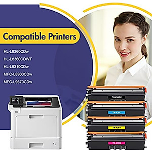 TN436 Toner Cartridge Compatible Replacement for Brother TN436 TN-436 TN436BK TN436C TN436M TN436Y for MFC-L8900CDW HL-L8360CDW HL-L8360CDWT HL-L9310CDW MFC-L9570CDW Printer 4-Pack