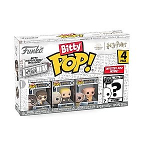 Funko Bitty Pop! Harry Potter Mini Collectible Toys 4-Pack - Harry Potter, Draco Malfoy, Dobby & Mystery Chase Figure (Styles May Vary)
