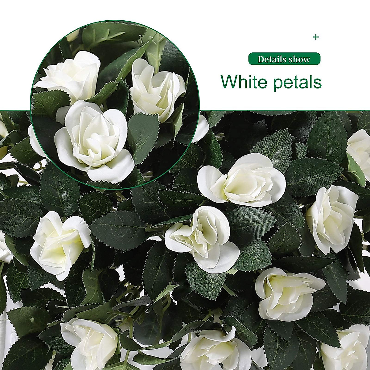 Houele - 6 Pcs 10.92" Milky White Flowers, Artificial Rose Bouquet Fake Flowers, Faux Plastic Greenery Foliage Plants for Home Garden Office Wedding Indoor Decoration