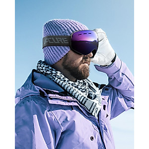 ACURE Ski Goggles, OTG - Over Glasses Snow Snowboard Goggles, Anti Fog, 100% UV400 Protection for Men Women Kids