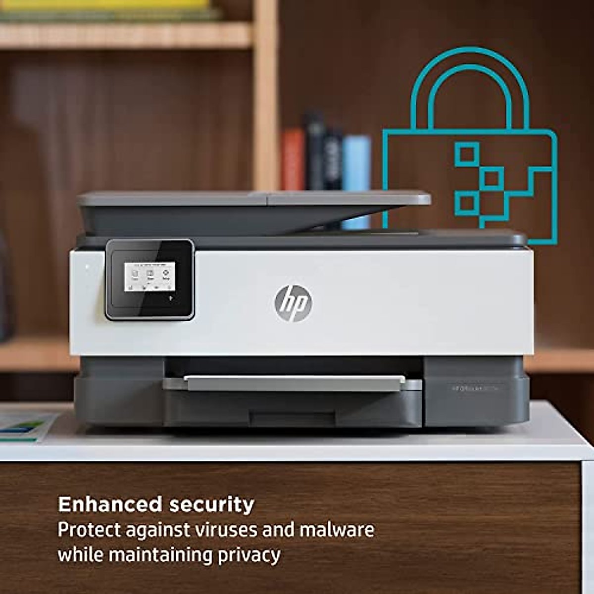 Bools H-P OfficeJet 8015eSeries Wireless Color All-in-One Printer, Copy, Scan and Fax, Mobile and Wireless Printing, Plus USB Printing Cable