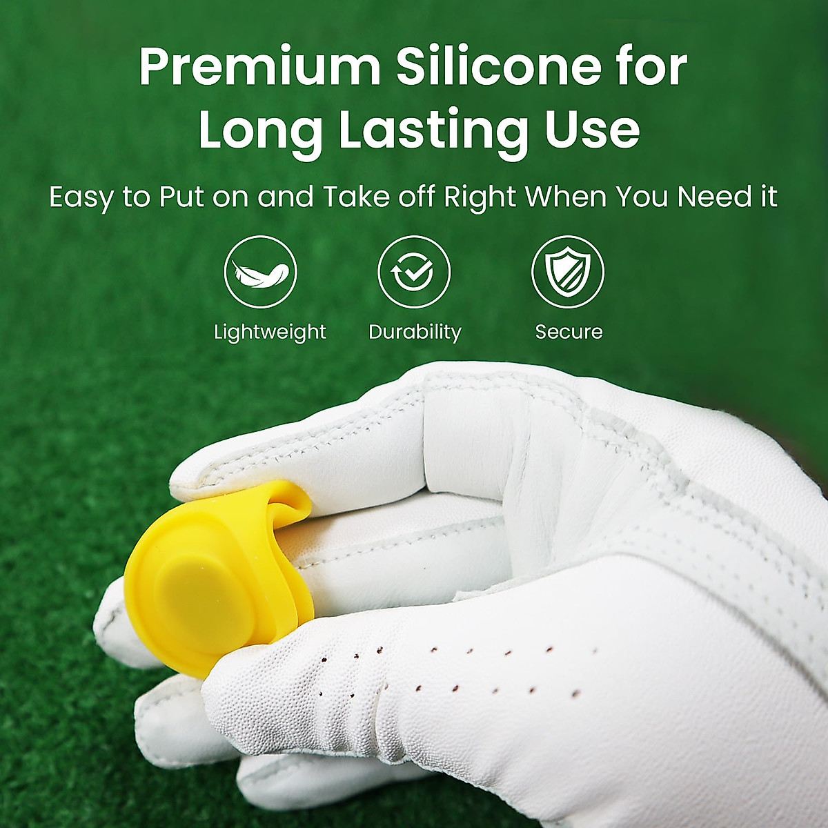 FINGER TEN Golf Ball Marker Hat Clip Magnetic Value 3 6 9 12 Pack Set Silver Durable Removable Attaches Easily to Hats Caps Belt (3 Pcs-Black&Blue&Orange)