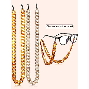 Frienda 9 Pieces Acrylic Eyeglass Chain Sunglasses Reading Strap for Women Men Eye Glasses Holder Necklace Around Neck Eyewear Retainer
