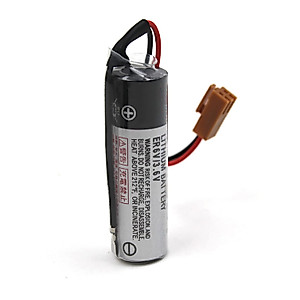 elxjar (2-Pack) 3.6V ER6V Battery Compatible with Toshiba PLC Battery in Factory Bag ER6VC119A/119B with Brown Plug