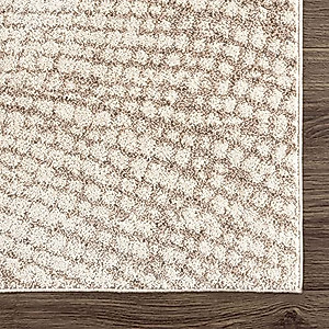 Abani Contemporary Design Beige & Cream 7'9" x 10'2" (8'x10') Area Rug Rugs - Unique Non-Shed Desert Folds Print Living Room Rug
