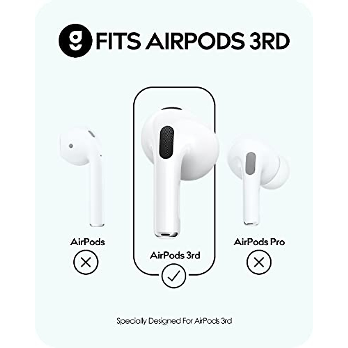 Gcioii 3 Pairs AirPods 3 Ear Covers [Fit in Case] Anti Slip Silicone Sport Ear Tips,Anti Scratches Accessories Compatible with Apple AirPods 3rd Generation (Translucent)