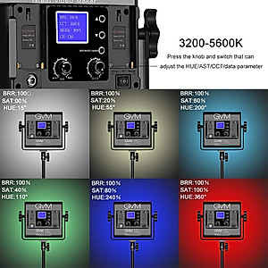 GVM RGB LED Video Light, 800D Photography Lighting with APP Control, Video Light for YouTube Outdoor Studio, Led Panel Video Light (Not Include Stand)