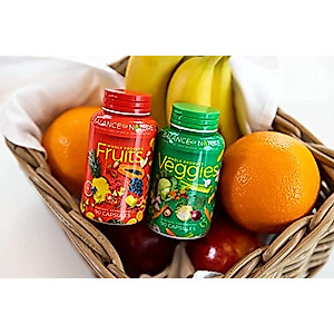 Balance of Nature Fruits and Veggies - Whole Food Supplement with Superfood Fruits and Vegetables for Women, Men, and Kids - 90 Fruit Capsules, 90 Veggie Capsules