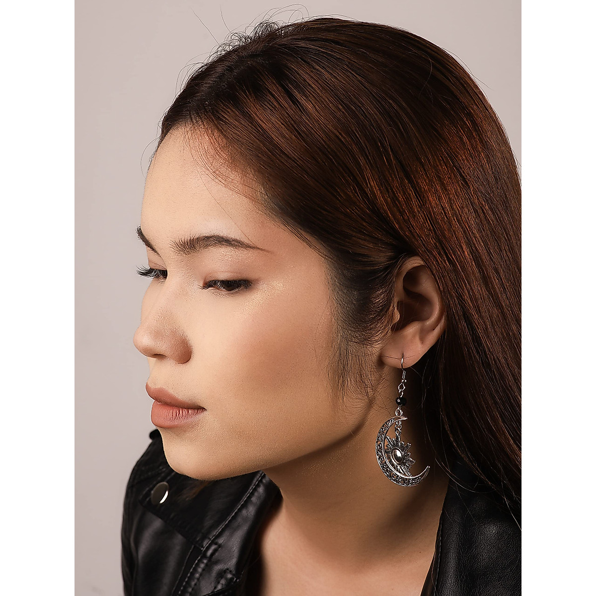 Sacina Gothic Goth Boho Sun and Moon Earrings, Celestial Earrings, Gothic Earrings, Goth Earrings, Boho Earrings, Halloween Christmas New Year Jewelry Gift For Women