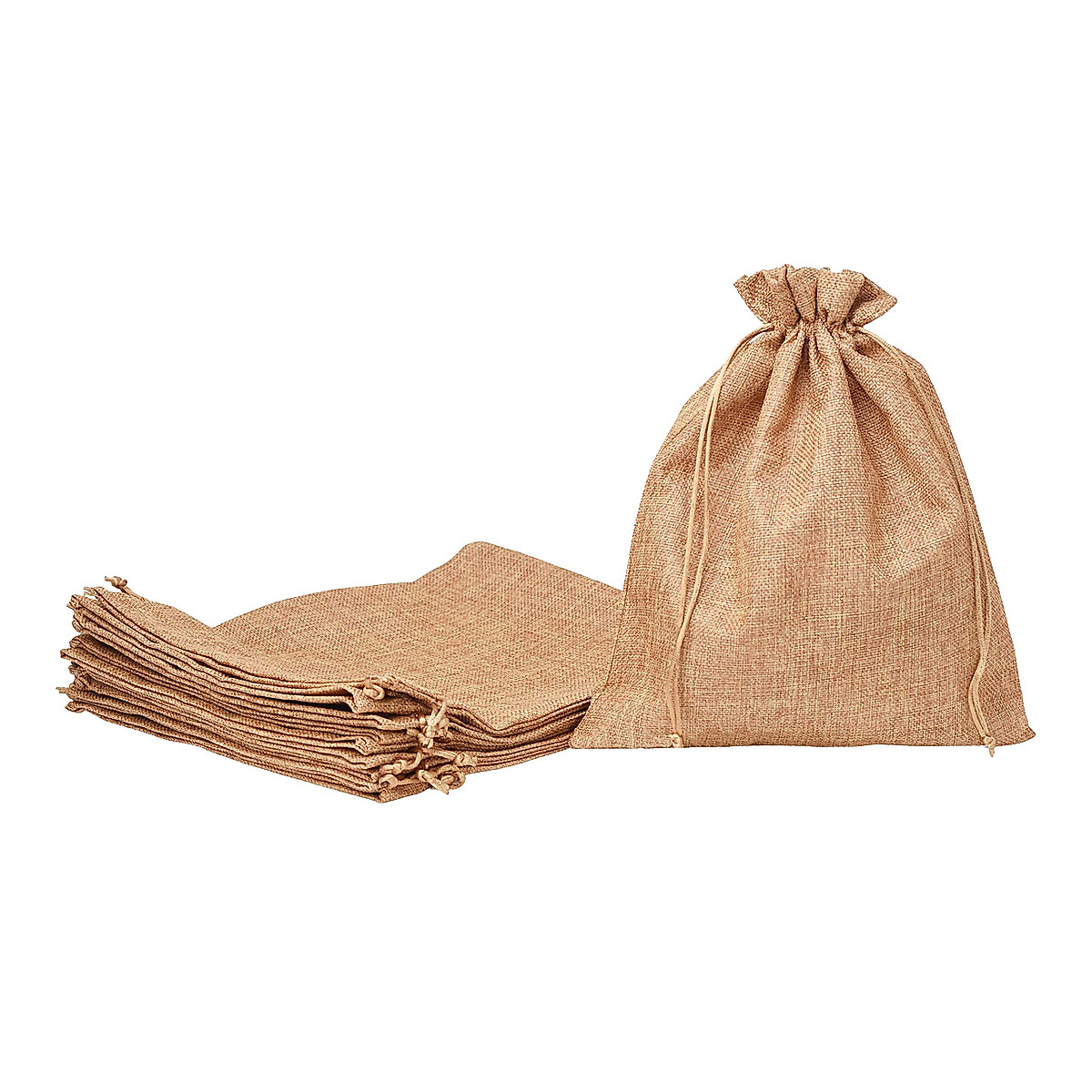 Mandala Crafts 50 Flower Drawstring Gift Bags – Small Burlap Bags with Drawstring 5x7 Inches – Floral Gift Bags Drawstring Pouch Set for Wedding Party Favors