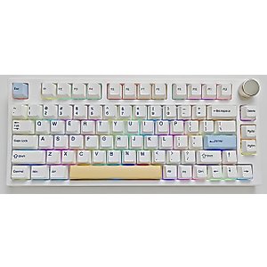 NJ80-AP Wireless Mechanical Keyboard with Knob Bluetooth 5.0/2.4G/Wired Connection 75% Hot Swappable Custom RGB Programmable Gaming Keyboard with PBT Keycap for Win Mac