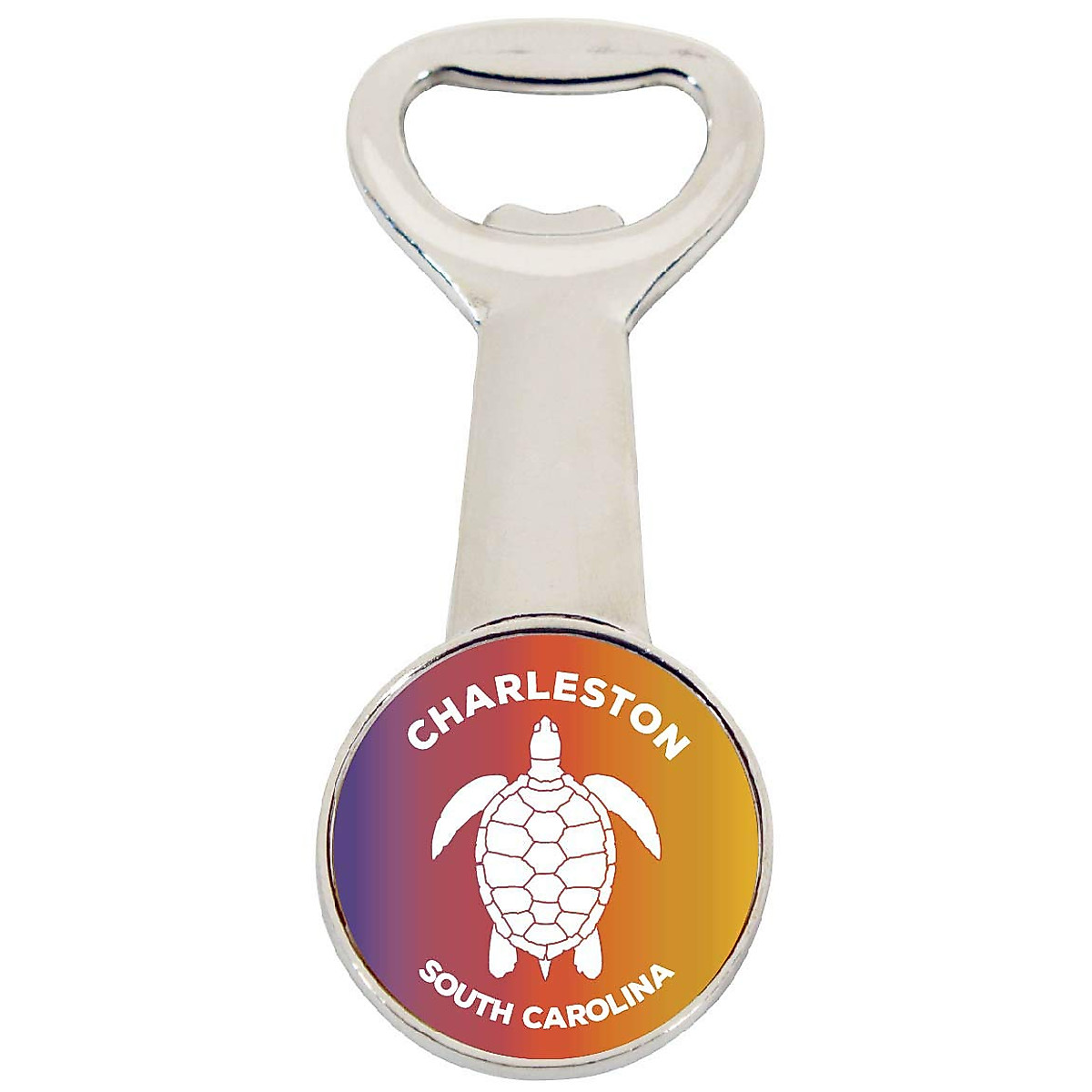 Charleston South Carolina Rainbow Turtle Design Souvenir Magnetic Bottle Opener
