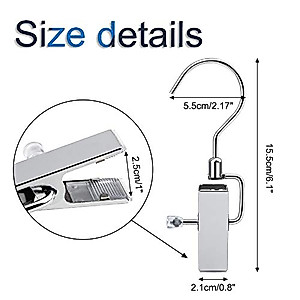 INCREWAY Stainless Steel Laundry Hooks, 8 Pcs Metal Laundry Hanger with Swivel Hooks Portable Clothes Pins Boot Hanging Clips Multifuctional Drying Clip for Hanging Clothes Towels in Home, Travel