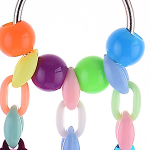 Birds Cage Accessory Parrot Macaw Chew Bell Toys Colorful Swing Hanging Toy (B)