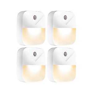 Aultra Night Light LED Night Lights Plug Into Wall - Super Smart Dusk to Dawn Sensor Activated, Automated On & Off, Used for Kitchen, Bathroom, Home Improvement, Bedroom – 4 Pack
