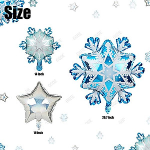 Snowflake Star Shapes Winter Holiday Theme Birthday Party Mylar Foil Christmas Decor Balloons