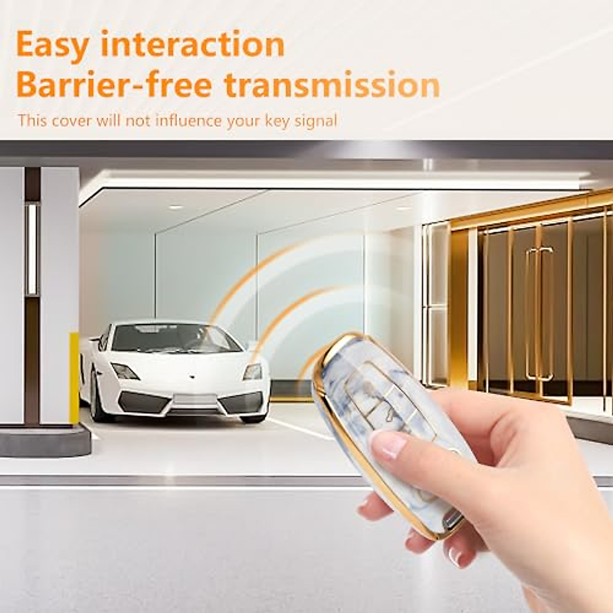 SWEETBOND Key Fob Cover with Keychain fit Audi A6L A6 A7 A8 Q7 Q8 E-Tron 2018-2022 A3 S3 S6 SQ7 RS6 S7 RS7 Smart Remote Control Protector white