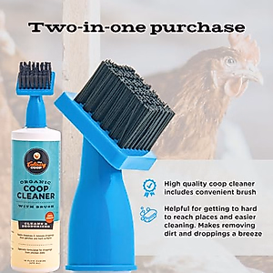 Fluker's Culinary Coop Organic Cleaner with Brush for Chicken Coops, Specially Formulated with Deodorizer and Odor Eliminator, 16 oz