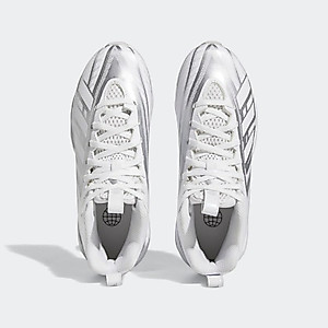 adidas Freak Spark 23 Molded Football Shoe, White/White/Silver Metallic, 2.5 US Unisex Little Kid