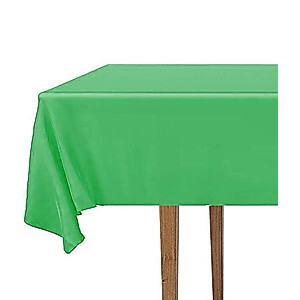 DecorRack 2 Rectangular Tablecloths -BPA- Free Plastic, 54 x 108 inch, Dining Table Cover Cloth Rectangle for Parties, Picnic, Camping and Outdoor, Disposable or Reusable in Green (2 Pack)