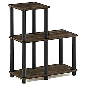 Furinno Turn-N-Tube Accent Decorative Shelf, Columbia Walnut/Black