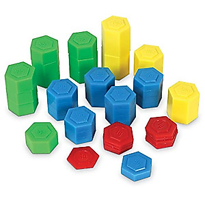Learning Resources Hexagram Weights - Set of 54 Pieces, Ages 8+ Math Teacher Supplies, Math Learning Tools, Math Games for Kids
