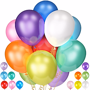 120Pcs Balloons Assorted Colors,12 Inch Latex Party Balloons for Birthday Party, Light Multi Color Balloons Rainbow Balloons for Wedding Baby Shower Supplies.(Assorted)