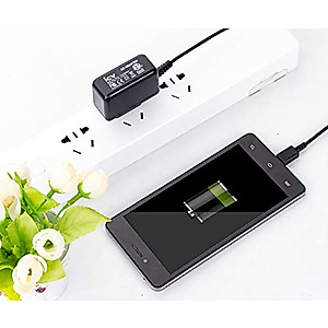 icv Micro USB Wall Charger 5V 2A Power Adapter with US Plug and Fixed Micro Cable for Samsung Galaxy S6 S5 S4 S3 S2 Si9003,S5820 N7100 Note3 Note4 Black